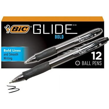 BIC Glide Retractable Ball Pens, Bold Point, 1.6mm, Black Ink, 4 Count - Walmart.com