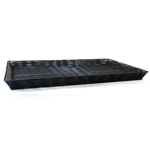Shallow Rectangular Synthetic Wicker Tray 25in - Walmart.com - Walmart.com