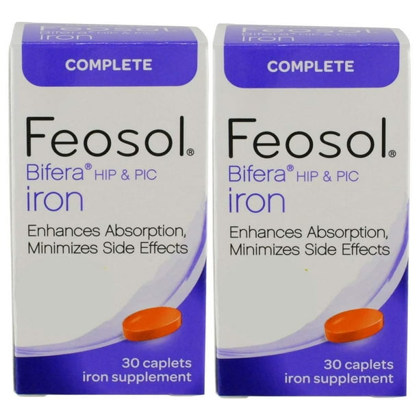 Tabletas de suplemento de hierro Feosol Complete 325 mg x 30 cápsulas | Bodega Aurrera en línea