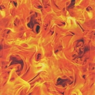 Cotton Flames Fire Border Print Cotton Fabric Print by the Yard CX6992 ...
