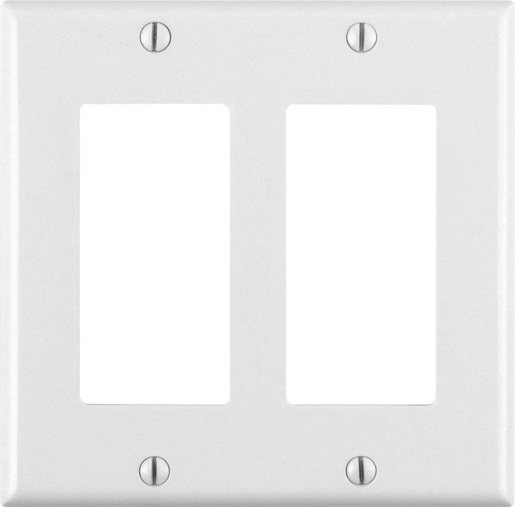 Leviton 2 Socket Outlet Plate, White - Walmart.com