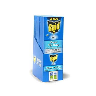 Raid Window Fly Trap, 8 Count, Discreet and Effective Fly Adhesives ...