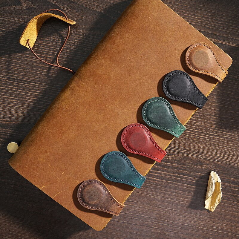 Visland Magnetic Bookmark Retro Genuine Leather Cover Durable Notebook ...