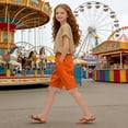 Afdoent Girls Pants Summer High Waist Wide Leg Cropped Pants With ...