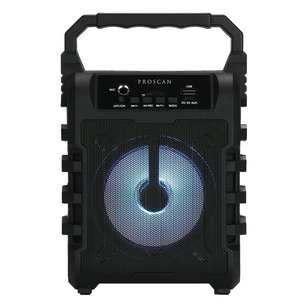 Proscan PSP389-B 5-Watt Rechargeable Disco-LED Light-up Bluetooth® Speaker with FM Radio ...