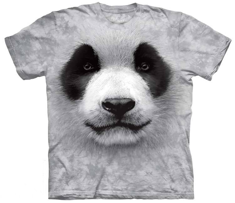 Panda Bear Face T-Shirt Oversized Mountain Print Animal 100% Cotton ...