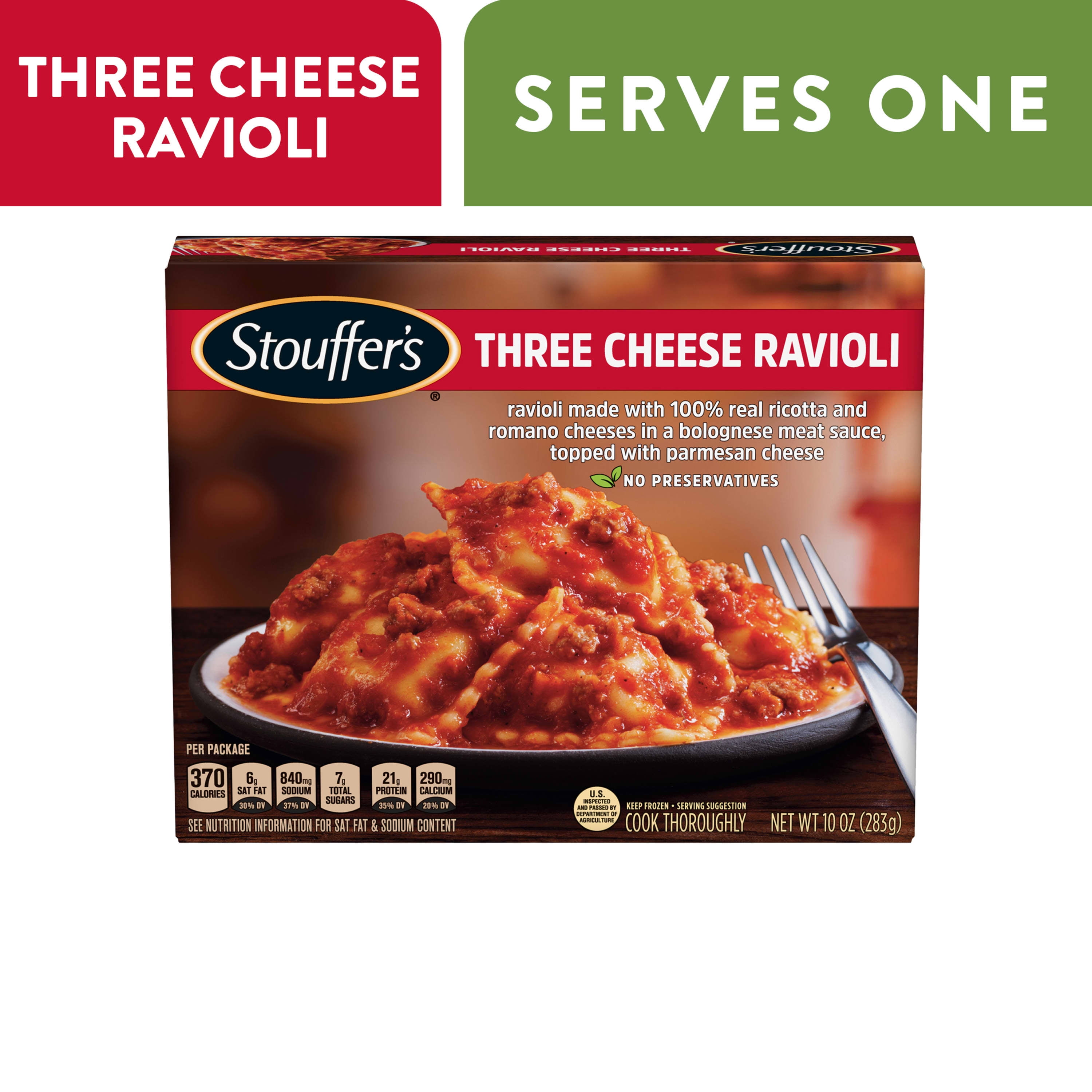 Stouffer's Three Cheese Ravioli Frozen Meal 10 oz – Walmart Inventory ...