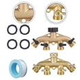CaraMart Outdoor Brass 4 Way Hose Splitter High Flow Garden Water ...