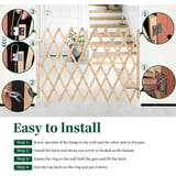 COSTYLE Indoor Wooden Accordion Dog Gate, Expandable Pet Safety ...