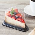 Sweet Vision Triangle Black Plastic Cake / Dessert Tray - with Clear ...