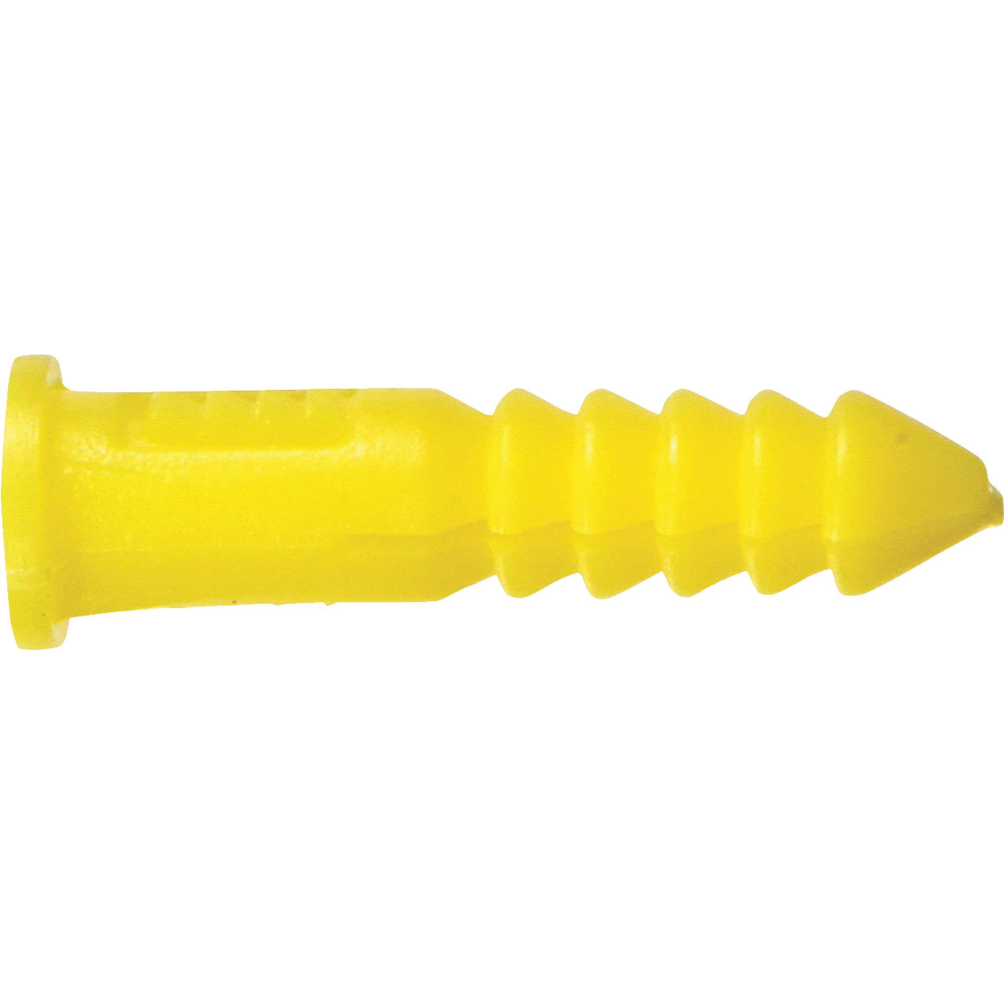 Hillman #4 - #6 - #8 Thread x 7/8 In. Yellow Ribbed Plastic Anchor (100 ...