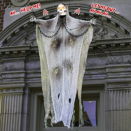 Heyzeibo 10.8ft Halloween Hanging Ghost - Scary Creepy Hanging Flying ...