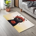 Cute Black Cat Door Mat 16x24 Inch Red Flower Bee Country Style Fields ...
