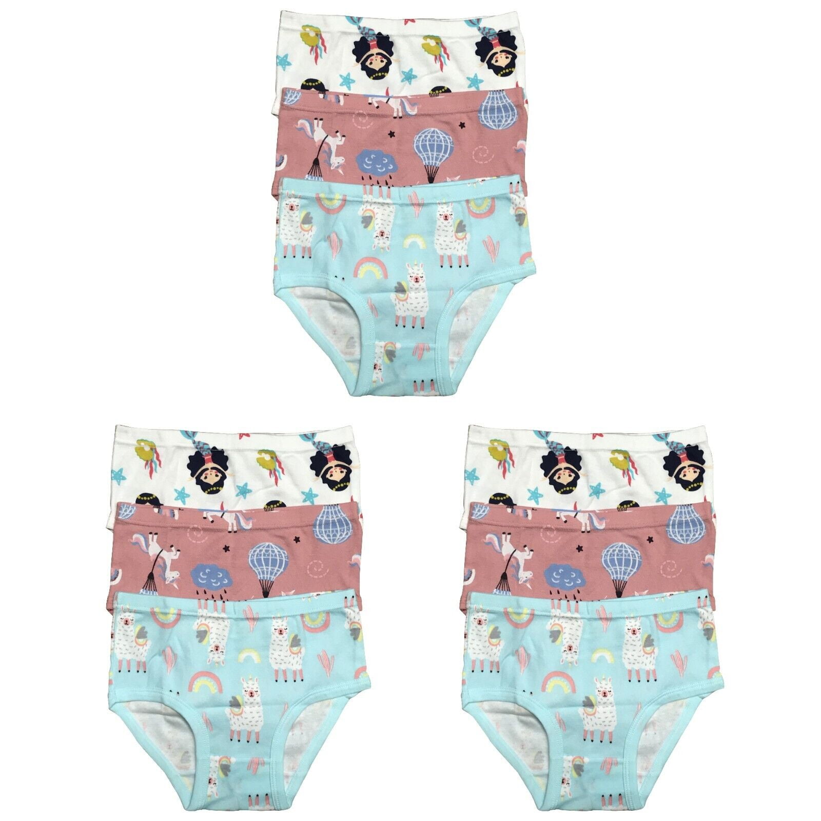 9 Pack Toddler Little Girls Kids Cotton Briefs Underwear, Hipster ...