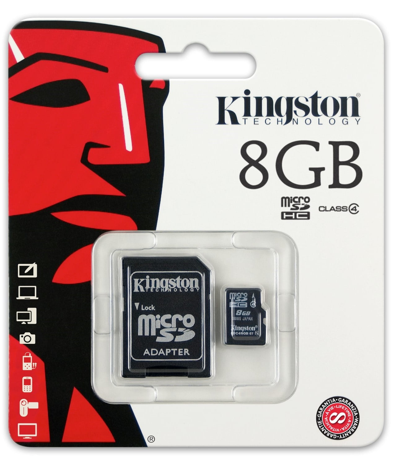 Kingston Ultra 8GB microSDHC Class 4 TF Memory Card for Camera Car ...