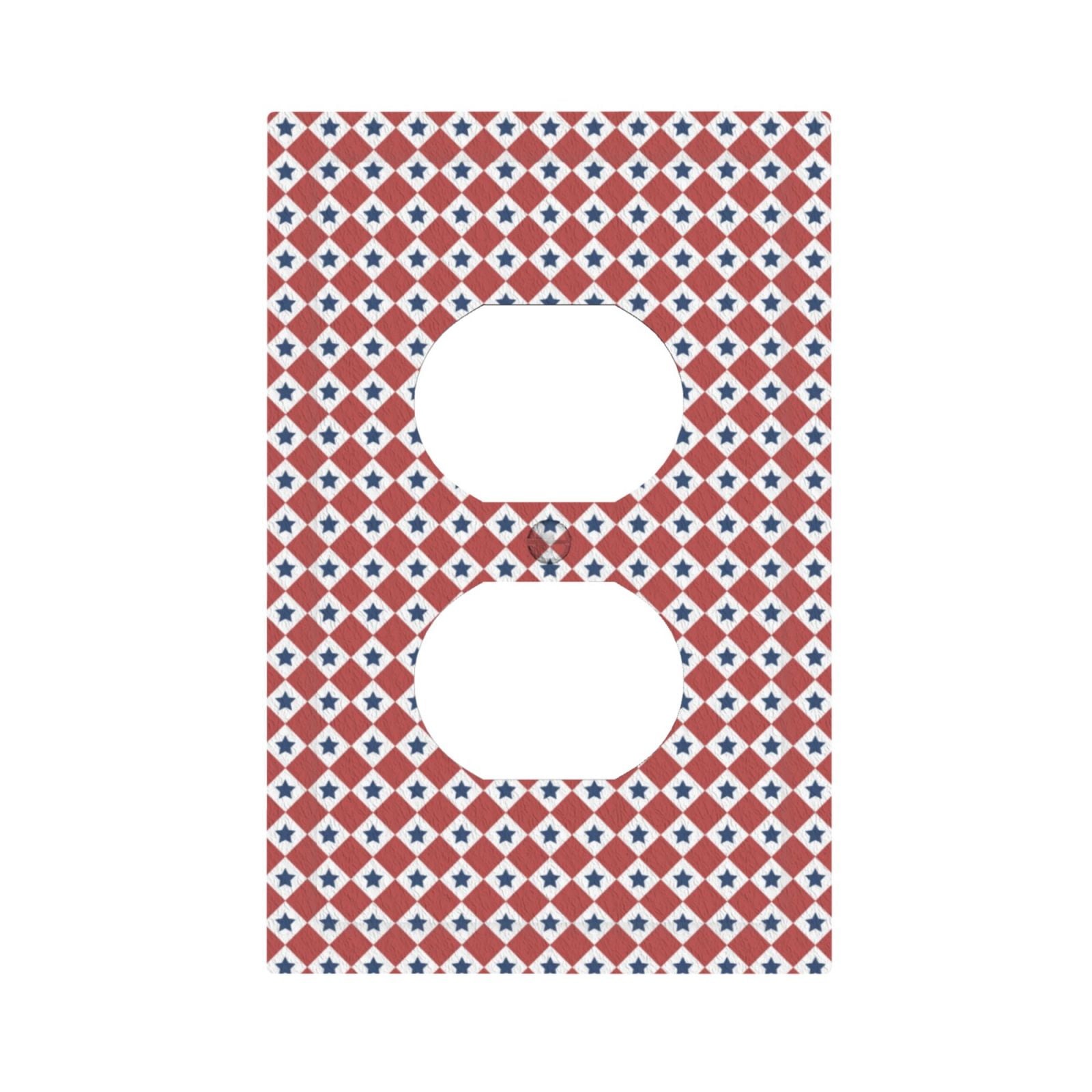 ZICANCN Outlet Covers Wall Plate, Patriotic Red Blue Stars Light Switch ...