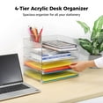 Acrylic Desk Organizer, Clear Letter Tray Desk Organizer, Stackable ...