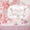 Baby Shower Backdrop Banner Pink Spring Floral Welcome Baby Party Decor ...