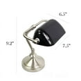 Simple Designs Traditional Banker's Lamp, Glass Shade, Brushed Nickel ...