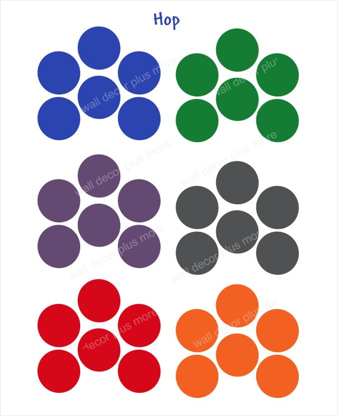 8-Inch Polka Dot Stickers Sensory Path Vinyl Decals School Hallway Hop ...