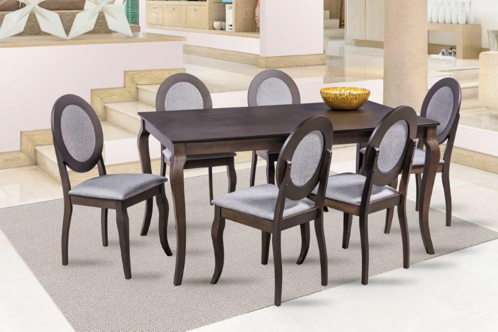 Comedor Juvina 6 Sillas Madera MOBILKRAFT Modelo Juvina, Estilo Clasico ...