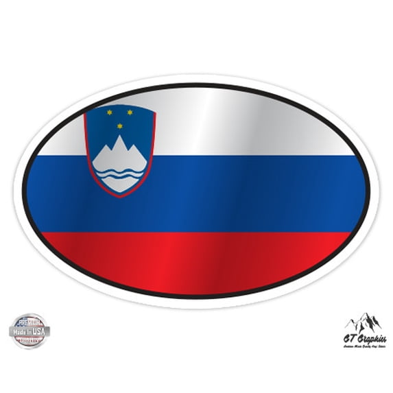 Slovenia Flag Oval - 7" Vinyl Sticker - For Car Laptop I-Pad ...