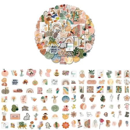 Tongliya 100 Sheets PVC Boho Graffiti Stickers Waterproof Stickers Boho ...
