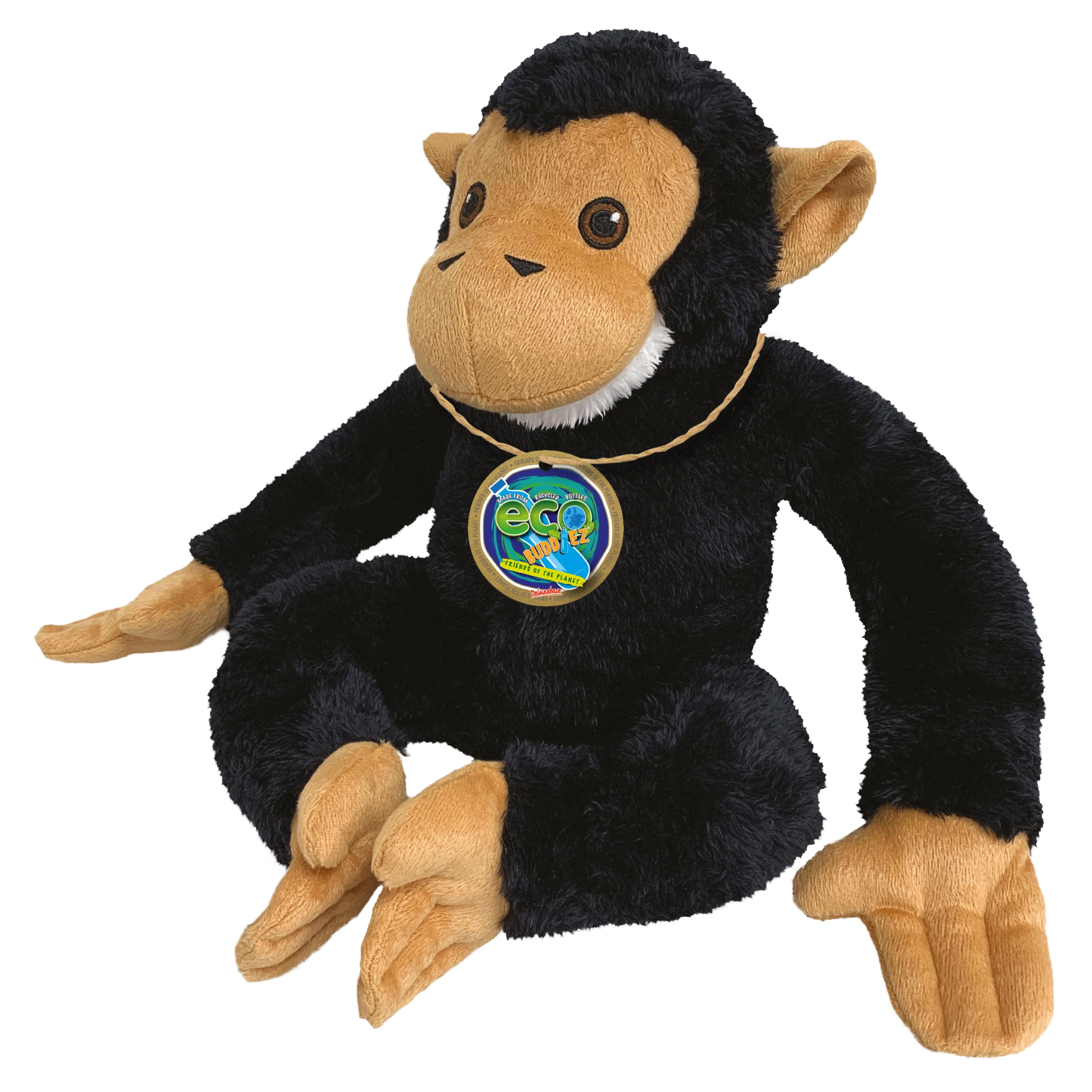 EcoBuddiez - Chimp from Deluxebase. Medium 8 inch Soft Plush Toy made ...