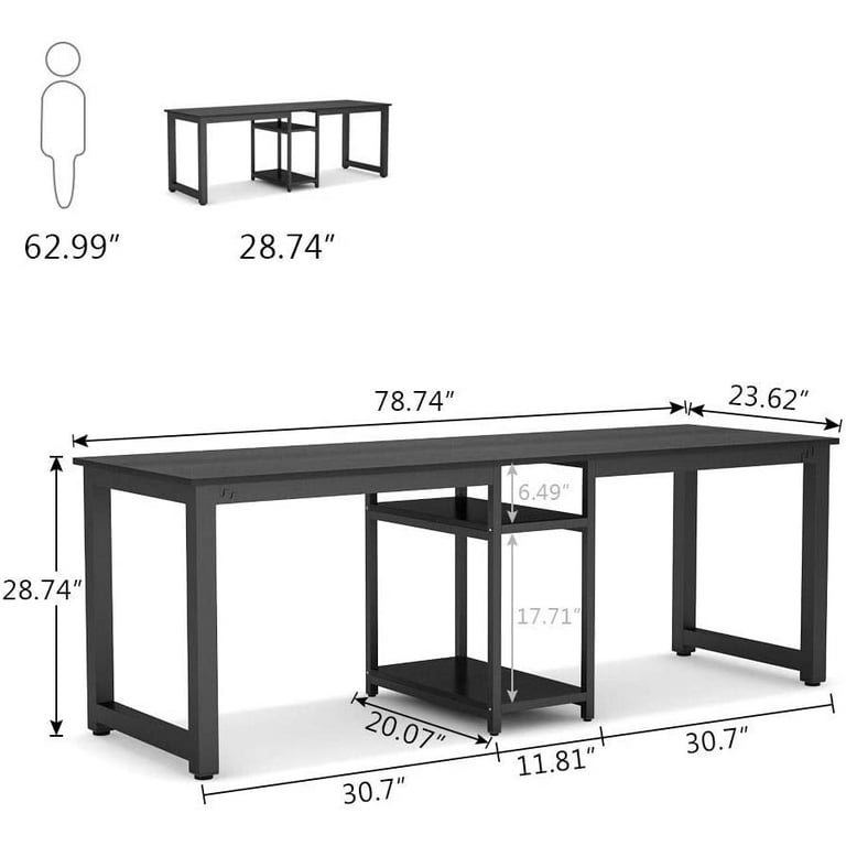 Tribesigns Two Person Desk, 78 Inches Computer Desk With, 52% OFF
