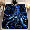 1pc Octopus printing Blanket - Soft Flannel Blanket with Blue Glow ...