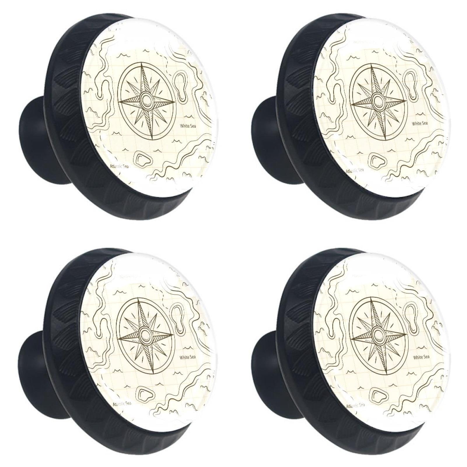 4 Pcs Map Compass Knobs for Kitchen Cabinet Cupboard Dresser Bookcase ...