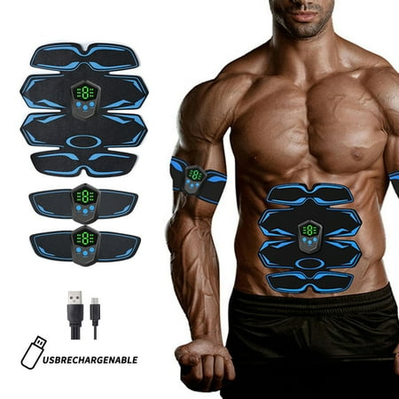 Onever Abs Stimulator Muscle Trainer Abdominal Toning Belt with Gel Pad ...