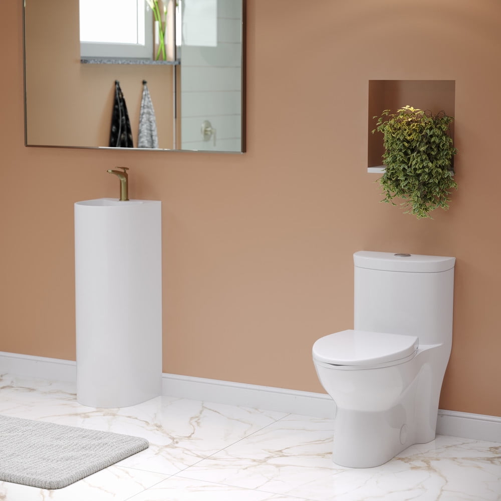 Sublime One Piece Elongated Toilet with Touchless Retrofit Dual Flush 1 ...