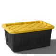 Homz Durabilt Heavy Duty 27 Gal Plastic Storage Totes With Lids Black