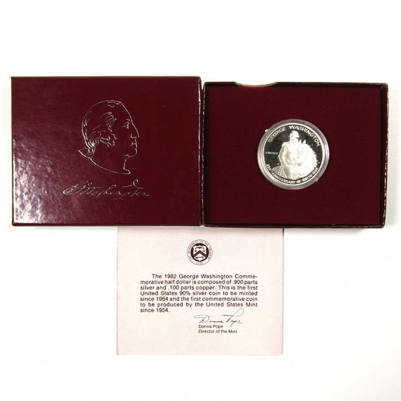 George Washington Commemorative Half 1982 S Choice Proof Silver OGP ...