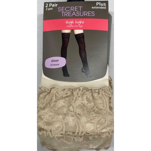 Secret Treasures - Secret Treasures Women's Sheer Thigh High Tights, 2 ...