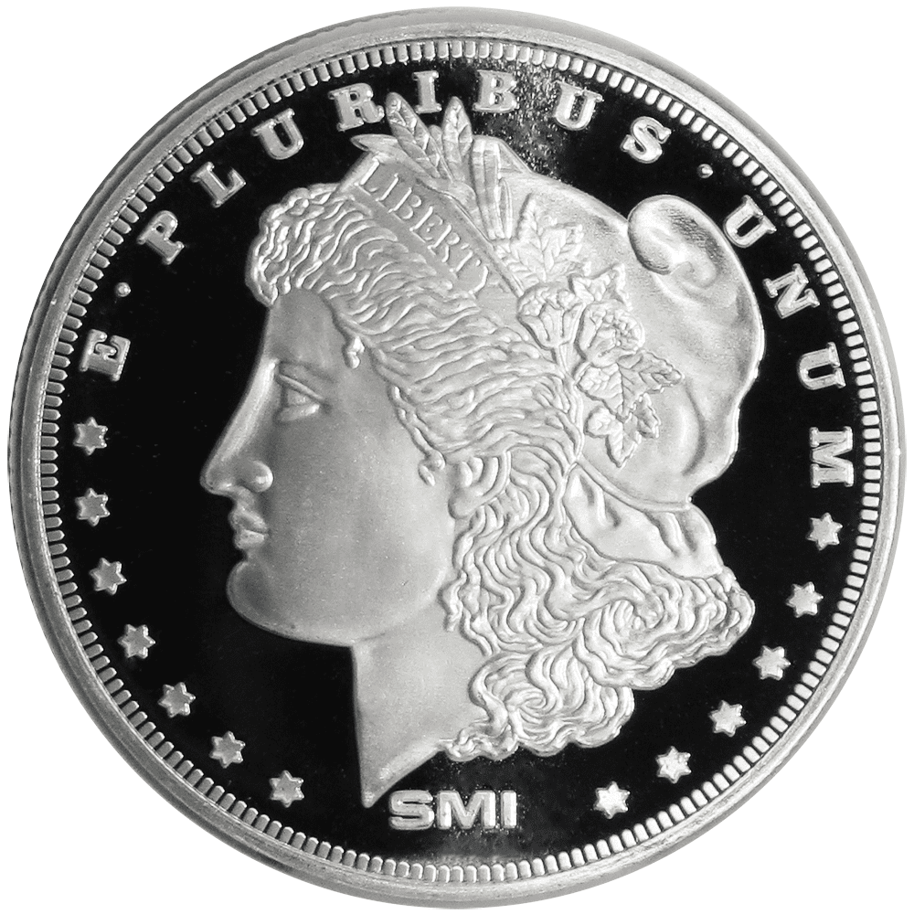1 Troy oz Sunshine Mint Morgan Design .999 Fine Silver Round Mint Mark ...