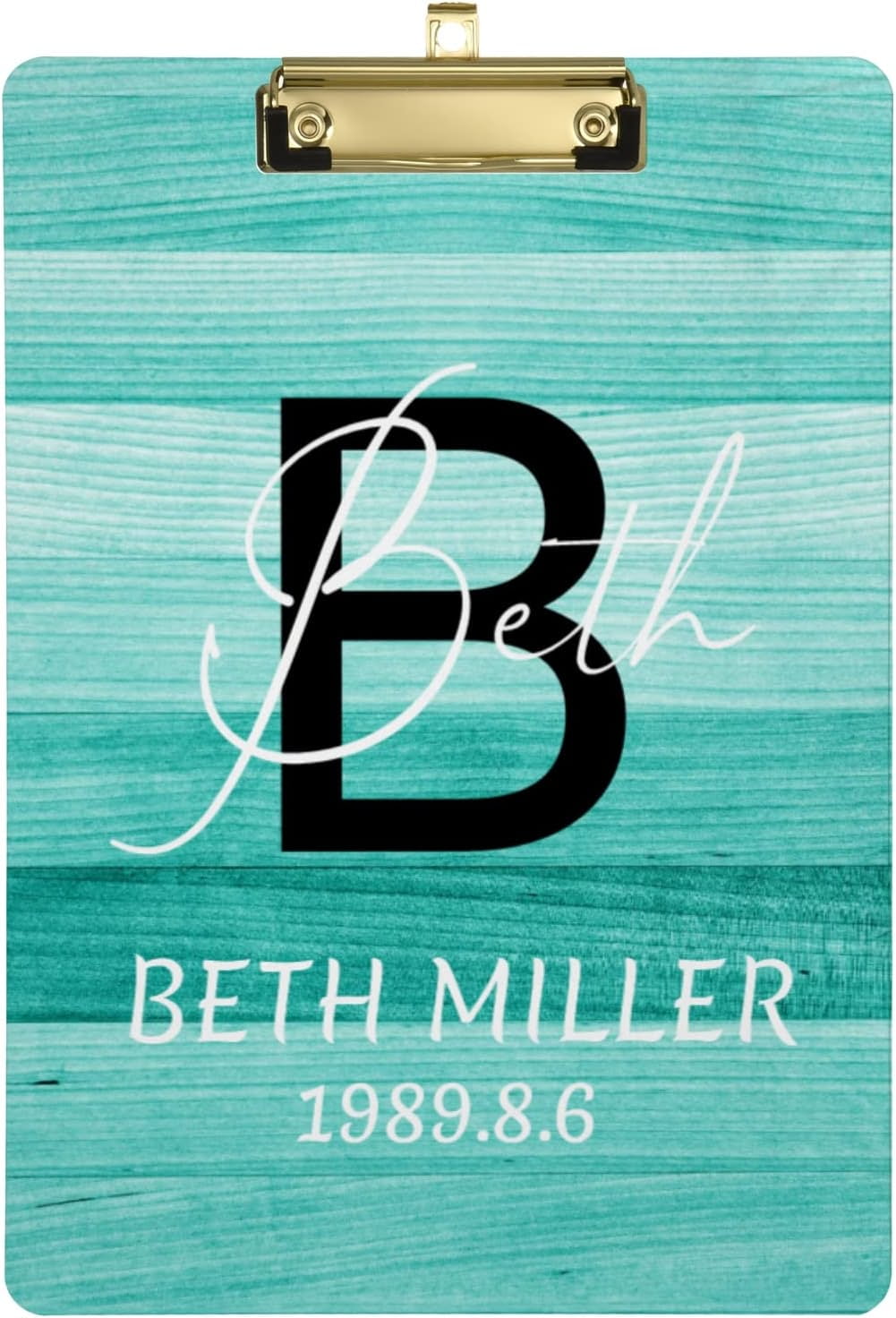 FMSHPON Teal Turquoise Clipboard Hardboard Wood Nursing Clip Board and ...