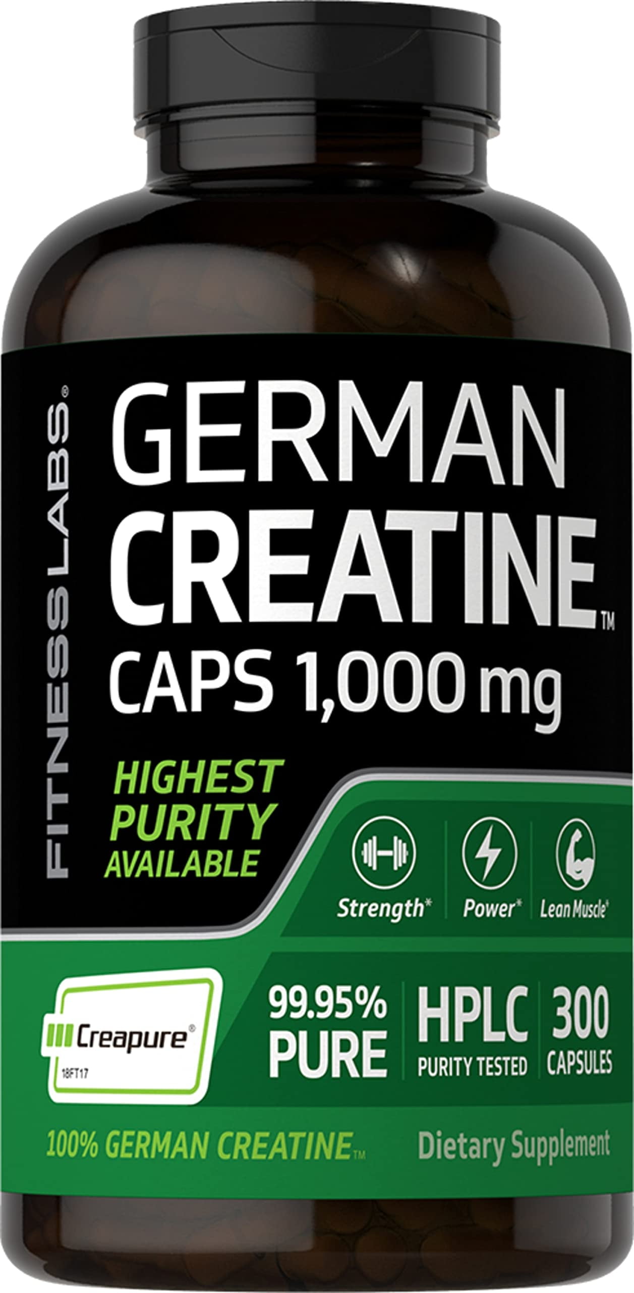 Cápsulas de creatina alemana Supplement Fitness Labs, 1000 mg, 300 ...