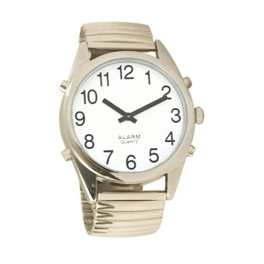 Talking Radio-Controlled Stainless Steel Watch- Expansion - Walmart.com