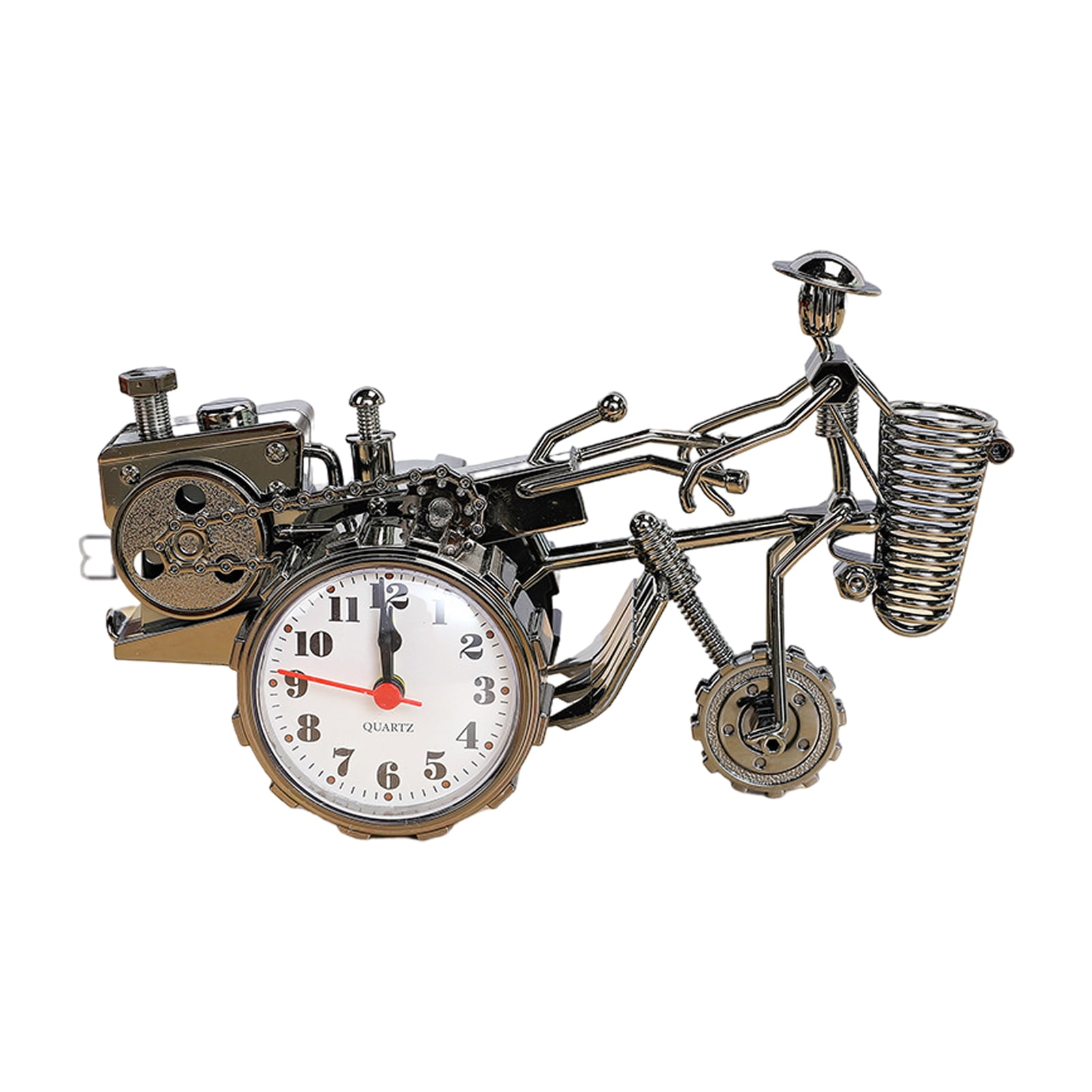 Farfi Table Clock Eye-catching Realistic Looking Plastic Non-ticking ...