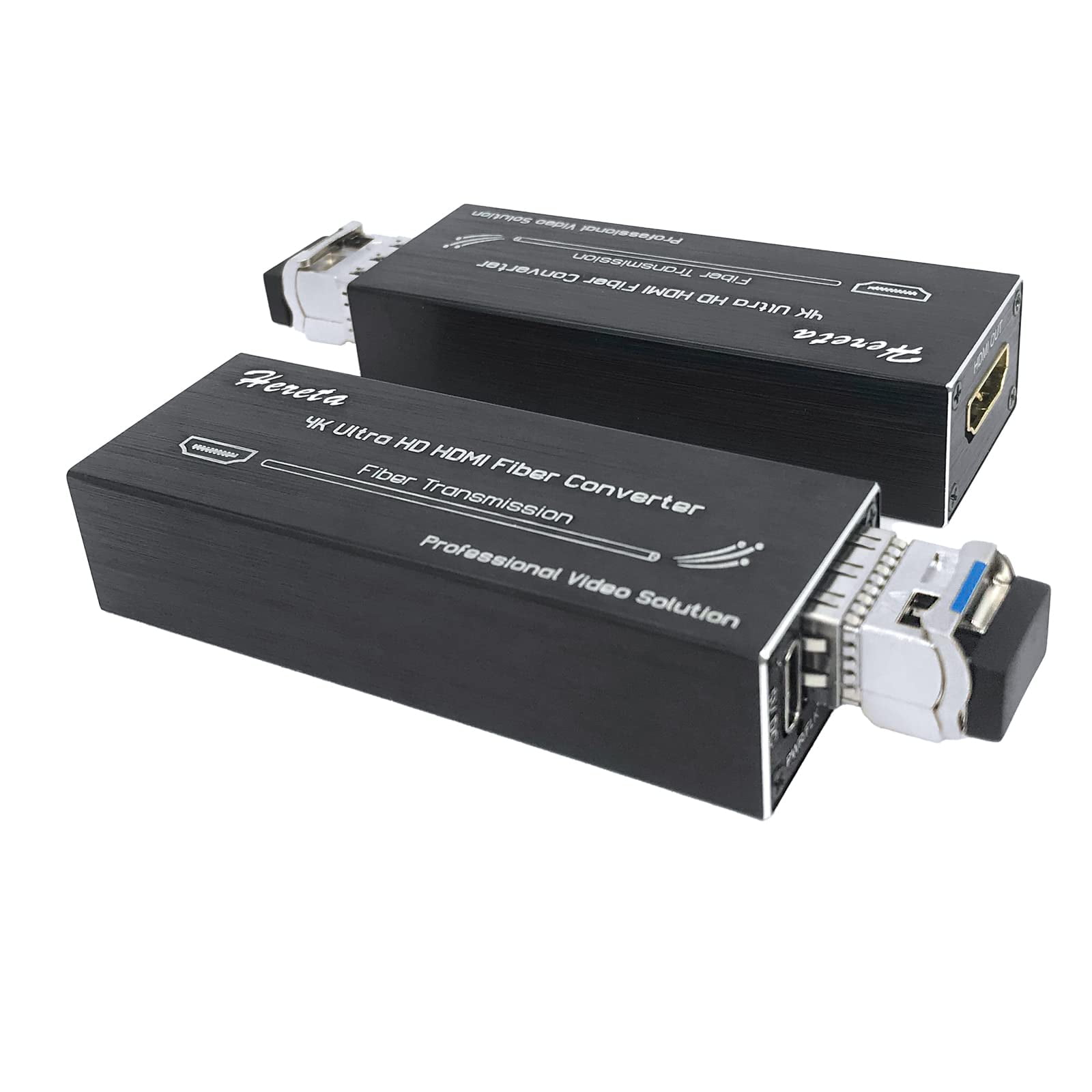Hereta 4K HDMI Fiber Extender with SFP Module (LC Port) Mini Fiber ...