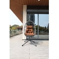 Egg Chair with Stand, Foldable Wicker Hanging Swing Chair with Cushion ...