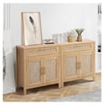 30" Rattan Accent Cabinet with Drawer, Boho Sideboard Storage Cabinet ...