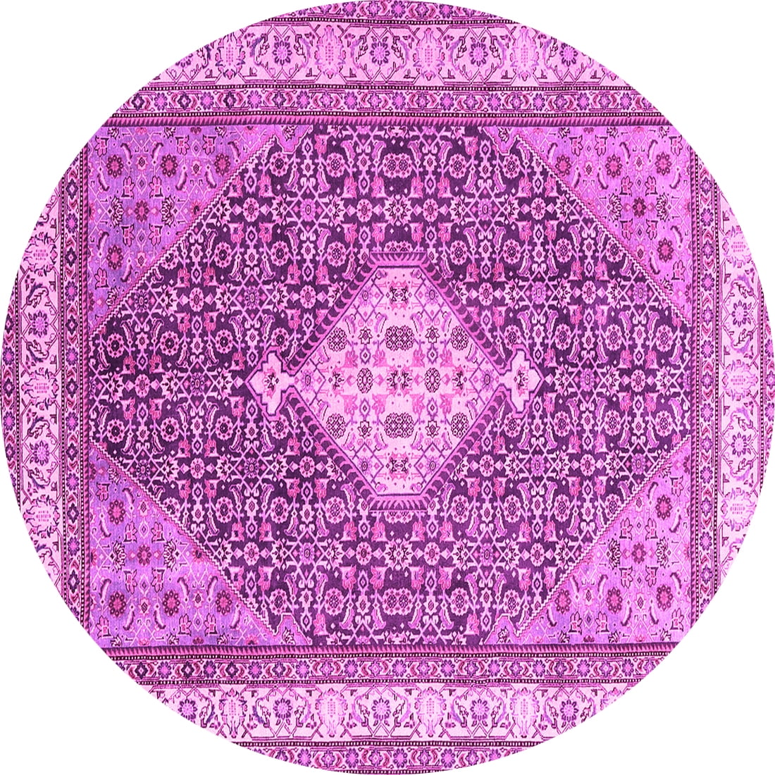 Ahgly Company Indoor Round Persian Pink Traditional Area Rugs, 7' Round ...