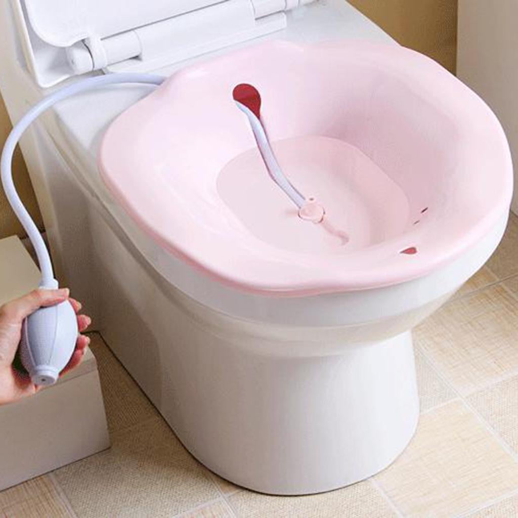 MERIGLARE Toilet Sitz Bath Tub Hip Basin with Flusher for Hemorrhoids ...