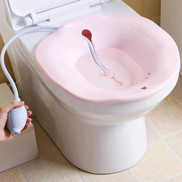 TISHITA Toilet Sitz Bath Tub Hip Basin with Flusher for Hemorrhoids ...