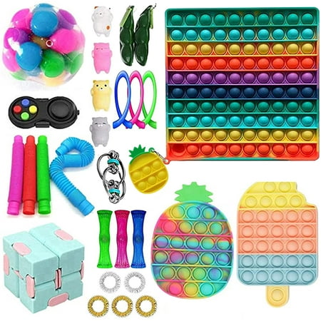 TIK Tok 30Pcs Sensory Fidget HALO s Pack Push Bubble Pop HALO Stress ...