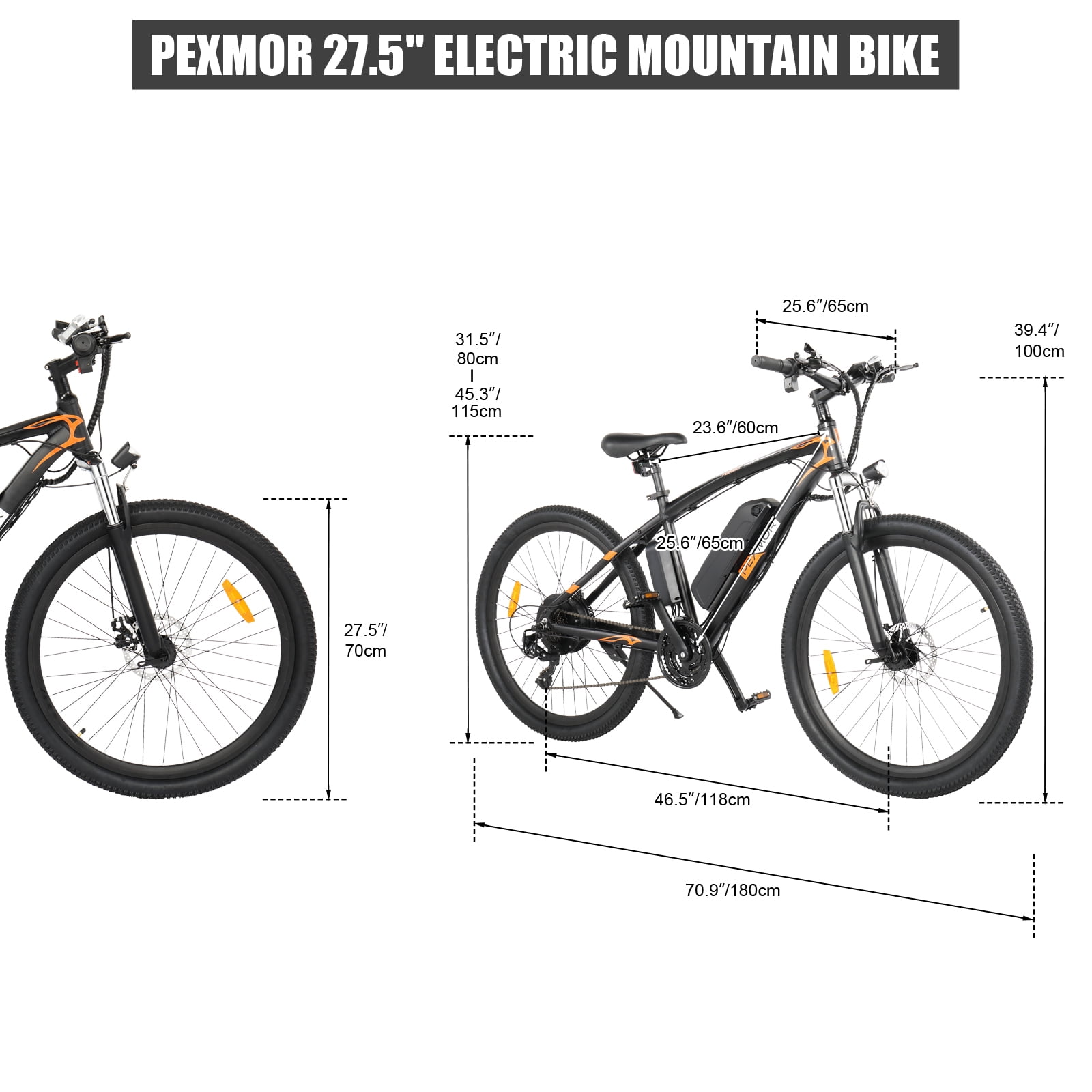 Buy PEXMOR 27.5 500W Electric Bike With 48V 10Ah Removable Battery ...