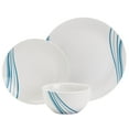 Free Shipping! Tabletops Gallery 12 Piece Marina White Teal Ceramic ...